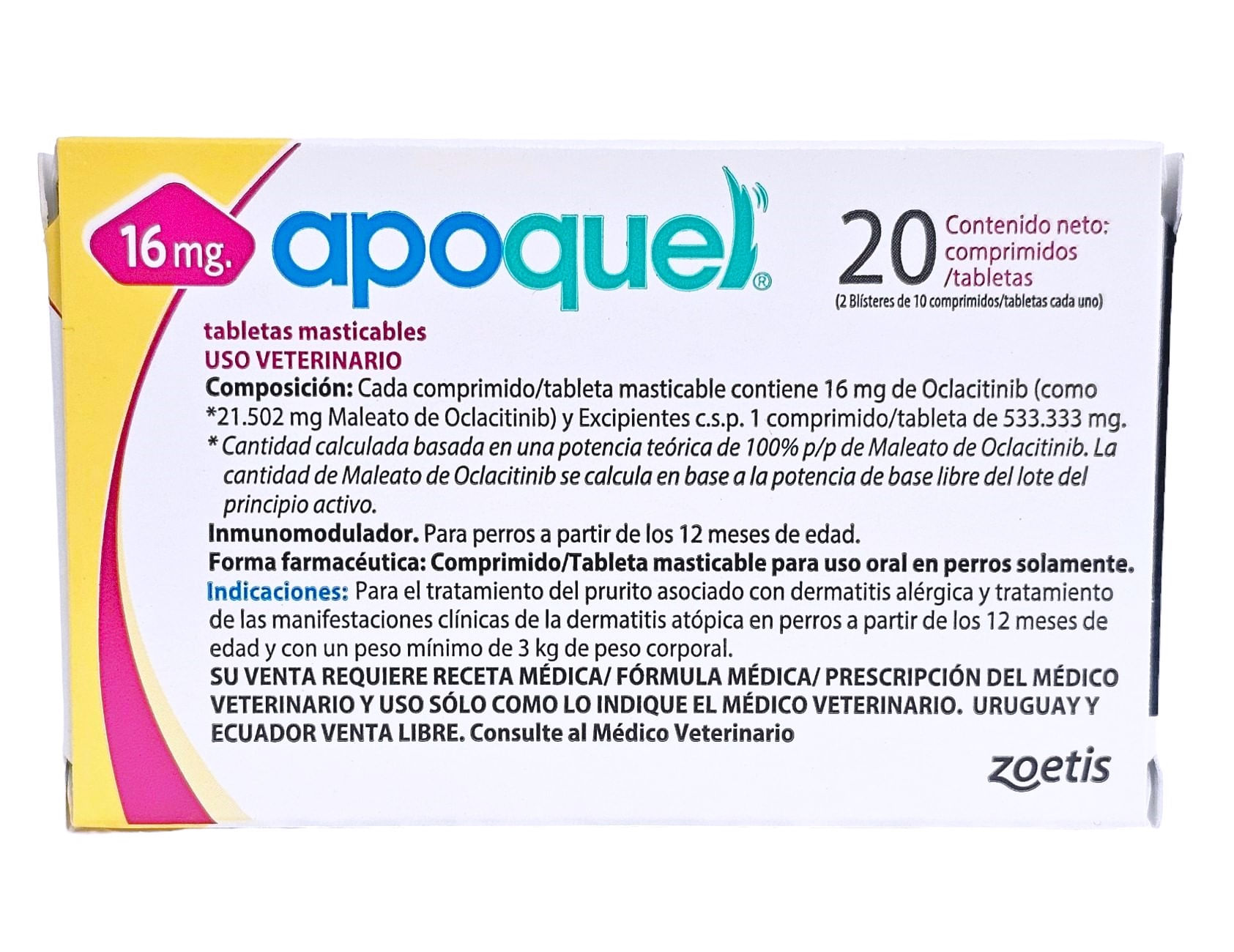 Apoquel 16 mg C/20 Tabletas Masticables